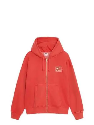 StÜssy Pigment Dyed Fleece Zip Hoodie - Habanero Red