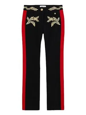 Rabanne Embroidered Wool Pants - Black