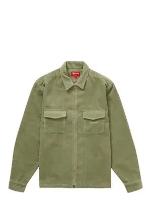 Supreme 2tone Corduroy Zip Up Shirt - Green