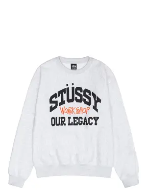 StÜssy X Our Legacy Collegiate Crewneck Sweatshirt - Ash Heather