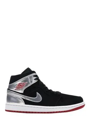 JORDAN 1 Mid Johnny Kilroy Sneakers - Black/gym Red/metallic Silver