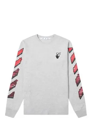 Off-White Marker Arrows Long Sleeve T-shirt - Grey Red