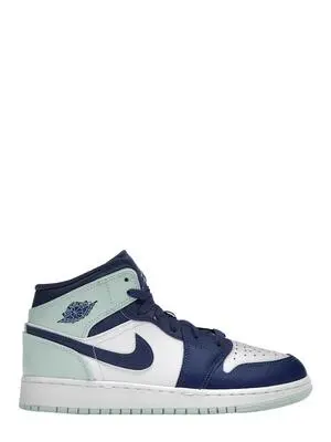 JORDAN Air Jordan 1 Mid Mystic Navy Blue/white/mint Foam