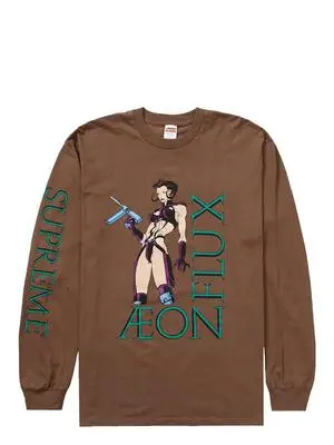 Supreme Aeon Flux Long Sleeve Tee Shirt Brown