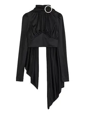 Rabanne Jersey Scarf-detail Top - Black