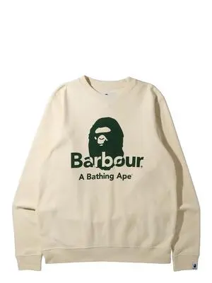 A BATHING APE X Barbour Crewneck Sweatshirt - Ivory