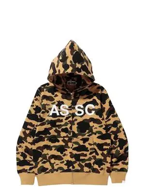 A BATHING APE BAPE X Anti Social Club 1st Camo Full Zip Hoodie Yellow Camo