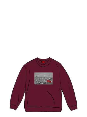 Supreme Aerial Crewneck Sweatshirt - Burgundy