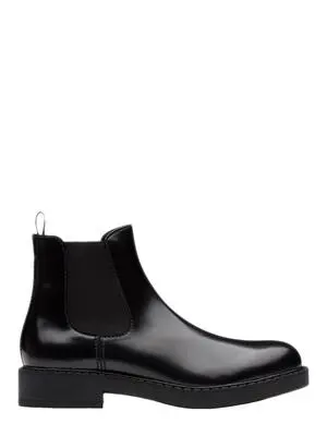 PRADA Brushed Calf Leather Chelsea Boot