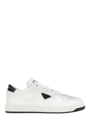 Prada Downtown Low-top Leather Sneakers - White/black