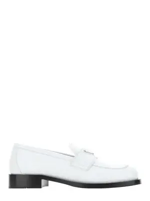 PRADA Logo Plaque Brushed Loafers
