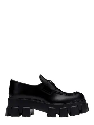 Prada Prada Monolith 55mm Loafer Black/silver