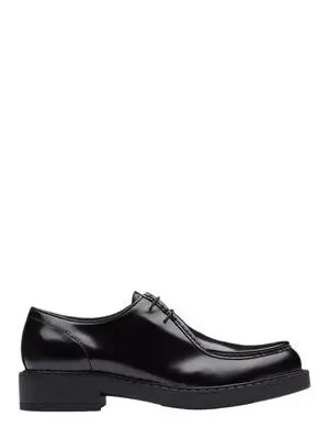 Prada Brushed Leather Lace Up - Black