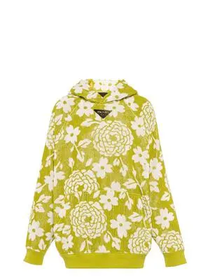 Prada Floral Print Hoodie - Green White