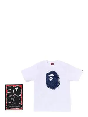 A BATHING APE 30th Anniversary I Tee Shirt - White/navy Blue