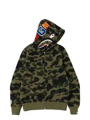 A BATHING APE Bape 1st Camo Shark Full Zip Hoodie (FW23) Green