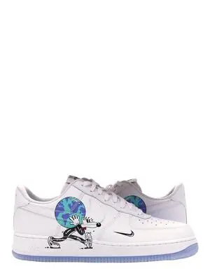 Nike Air Force 1 Flyleather Steve Harrington Earth Day Sneakers - White