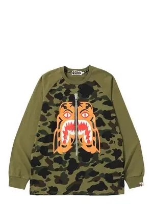 A BATHING APE 1st Camo Tiger Long Sleeve Tee Shirt Green