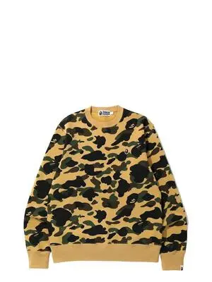 BAPE 1st Camo Small Ape Head Crewneck Sweatshirt - Yellow