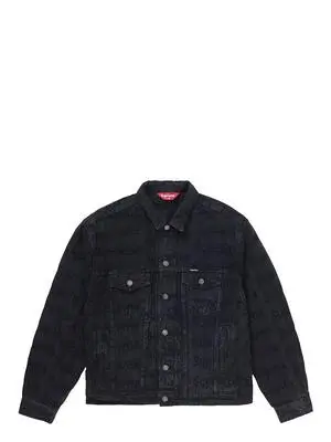 Supreme Frayed Logos Denim Trucker Jacket - Black