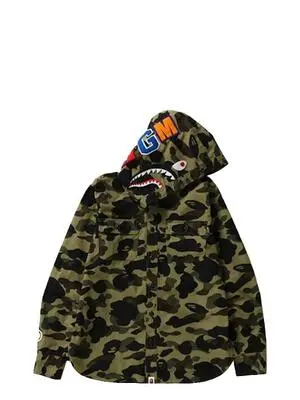 BAPE 1st Camo Shark Hoodie Shirt Green Camo