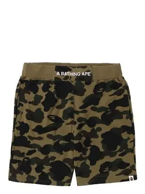 A BATHING APE 1st Camo Sweat Shorts - Green