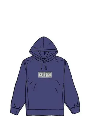 Supreme Franklin Hooded Sweatshirt - Washed Navy Blue