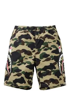 A BATHING APE 1st Camo Side Shark Beach Shorts - Yellow