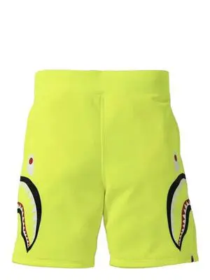 A BATHING APE Neon Shark Sweat Shorts - Yellow