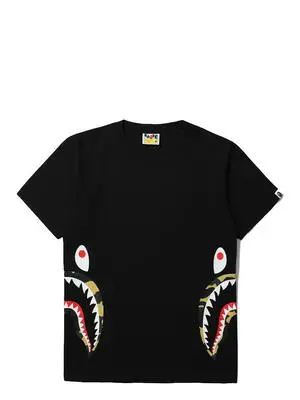 A BATHING APE 1st Camo Side Shark Tee Shirt - Black/yellow