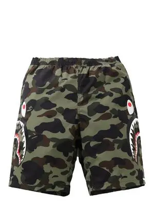 A BATHING APE 1st Camo Side Shark Board Shorts - Green