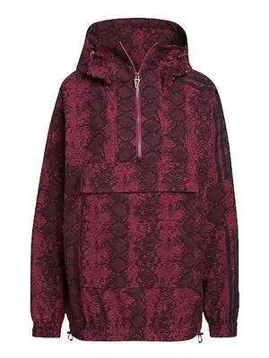 Adidas Ivy Park Snakeskin-print Windbreaker - Cherry Wood/black