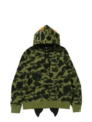 A BATHING APE 1st Camo Shark Relaxed Fit Pullover Hoodie - Green