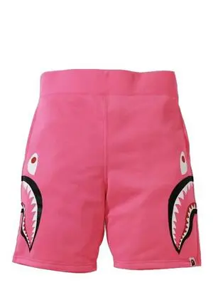 A BATHING APE Neon Shark Sweat Shorts - Pink
