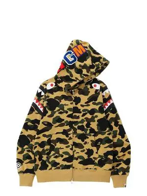 BAPE 1st Camo Shark Full Zip Hoodie - Yellow