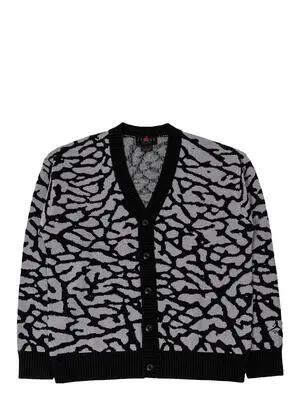 JORDAN Fight Heritage Knit Cardigan - Black Cement Grey
