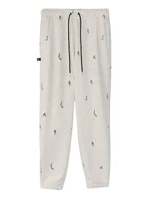 JORDAN Essential Print Fleece Pants - Oatmeal Heather