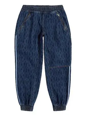 Adidas X Ivy Park Monogram Denim Track Pants - Dark Denim