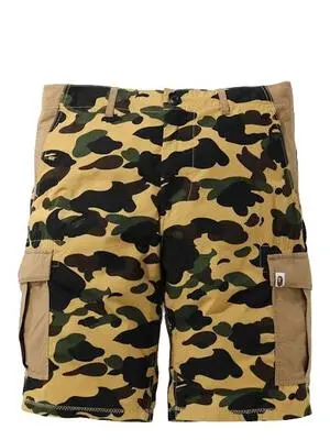 A BATHING APE 1st Camo Wide 6-pocket Shorts - Yellow