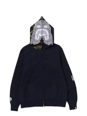 A BATHING APE 1st Camo Tiger Full Zip Hoodie Navy Blue