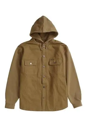 Supreme Fleece Hooded Denim Shirt - Brown
