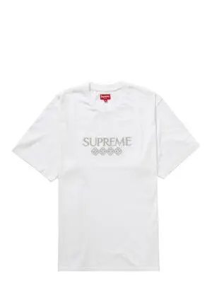 Supreme Glitter Short Sleeve Top - White