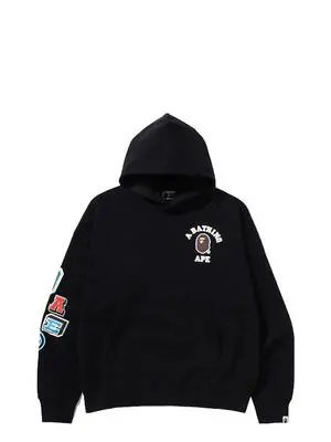A BATHING APE Fonts Loose Fit Pullover Hoodie - Black
