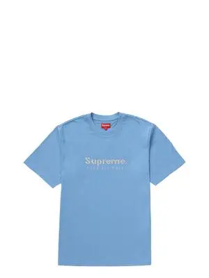 Supreme Gold Bars Tee Shirt Columbia Blue