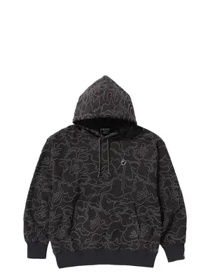 A BATHING APE Neon Camo Jacquard Relaxed Fit Pullover Hoodie - Black