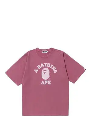 A BATHING APE Pigment Dyed College Relaxed Fit Tee Shirt - Purple
