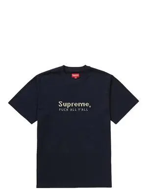 Supreme Gold Bars Tee Shirt - Navy Blue