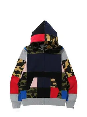 A BATHING APE Patchwork Full Zip Hoodie Multicolor