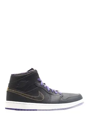 JORDAN 1 Retro Mid Nouveau History Month Sneakers - Black/metallic Gold/court Purple