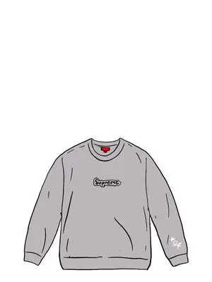 Supreme Gonz Logo Crewneck Sweatshirt - Grey